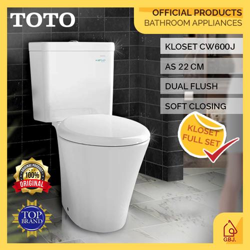Jual KLOSET DUDUK TOTO CW600J DUAL FLUSH SOFT CLOSING / CW600 J SW600JP ...