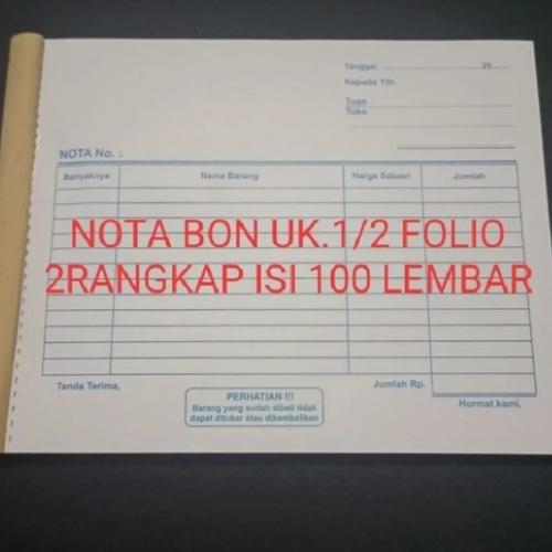 Jual NOTA BON POLOS / BON NOTA POLOS / BON KOSONGAN / NOTA KOSONGAN ...