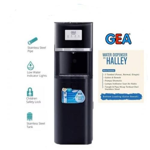 Jual dispenser galon bawah Gea Halley kompressor 3 kran panas dingin ...