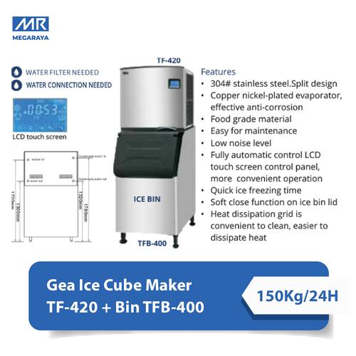 Jual Gea Ice Maker +BIN TFB-400 Mesin Es Batu Ice Cube TF420 / TF-420 ...
