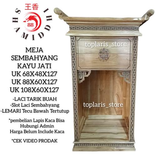Jual Meja Sembahyang Jati Altar Lemari - COKLAT MARON, UK 88x60x127 ...