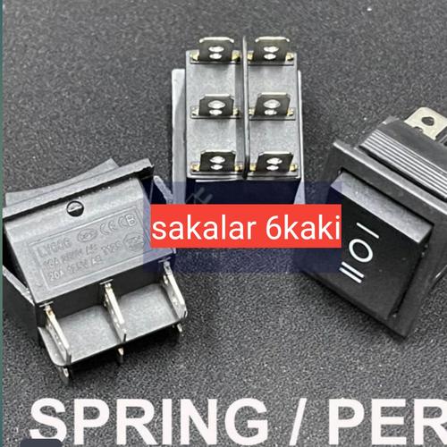 Jual Saklar 6 kaki SPRING Hitam Switch 6 Pin + PER Membal Push ON ...