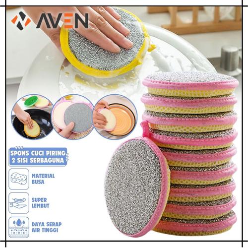 Jual AVEN Spons Cuci Piring 2 Sisi Serbaguna / 2 Sisi Spons Cuci Piring ...