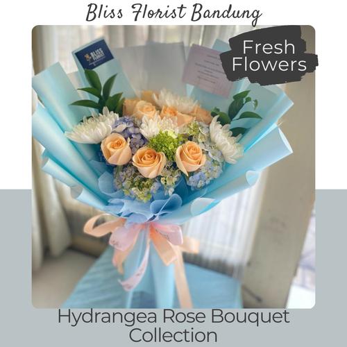 Jual Buket Mawar Hydrangea - Bucket Bunga mawar Asli - Buket Hadiah ...
