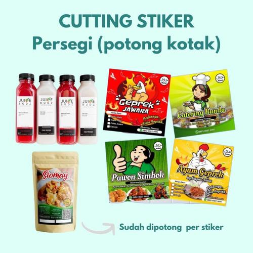 Jual CETAK STIKER BENTUK KOTAK / LABEL MAKANAN / STICKER KEMASAN PRODUK ...