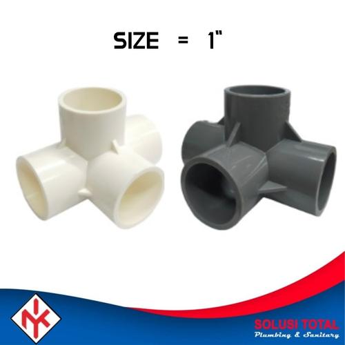 Jual Tee 4 way 90° 1 Inch Tee Cabang 4 PVC 1" / 32mm Nakama - Putih ...