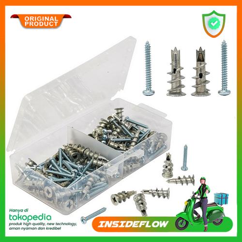 Jual Baut Mur Sekrup Obeng Dinding Skrup Tembok with Tapping Screw 60 ...