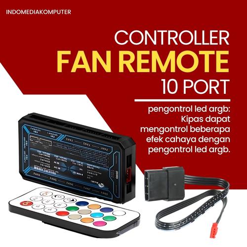 Promo Fan Remote Controller 10 Port RGB PC Cooler Fan Remote Controller Case Controller 10 Port ...