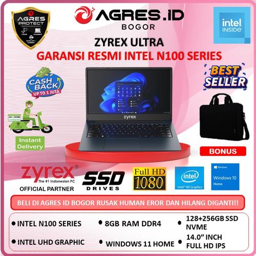 Promo Zyrex ULTRA Intel N100 8gb 128+256gb W11 14.0 Metal Full hd ...