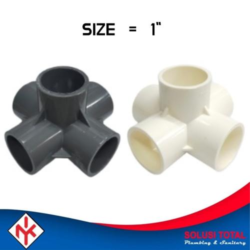 Promo Tee 5 way 90° 1 Inch Tee Cabang 5 PVC 1" / 32mm Nakama - Abu-abu ...