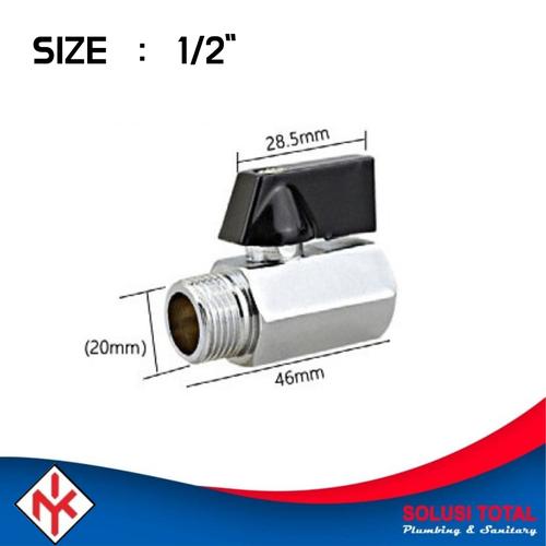 Jual Sanwa mini ball valve / stop kran kecil (Male Female) 1/2" kuningan - Nakama - Jakarta ...