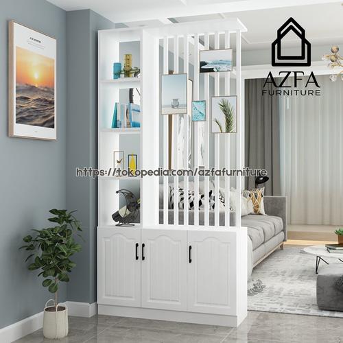 Jual Pembatas Ruangan Kayu Solid | Lemari Hias Ruang Tamu | Partisi ...