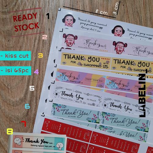 Jual READY Stiker Kromo 65pc stiker thank you review stiker kemasan box ...