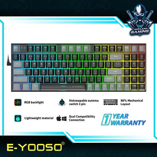 Jual E-YOOSO Z-19 Mechanical Keyboard 94Key, Black Grey Keycaps, Black ...