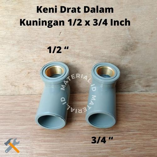Jual Keni Drat Dalam SDD Kuningan 3/4 x 1/2" Knee Elbow Drat Dalam ...