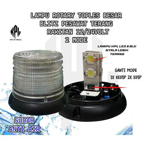 Jual LAMPU ROTARY TOPLES BESAR MENGGUNAKAN 8 LED HPL NYALA LEBIH TERANG ...