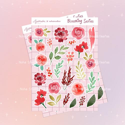 Jual Sticker by agustinafaa | Blooming Series Bunga Mekar Daun Mawar ...