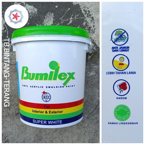 Jual BUMILEX SUPER WHITE PAIL 20 KG CAT TEMBOK INTERIOR EKSTERIOR ...