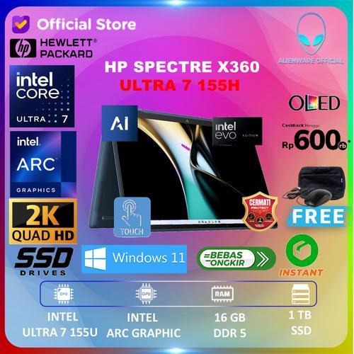Promo Laptop HP Spectre X360 14 OLED 2in1 Touch Intel Ultra 7-155H 16GB ...