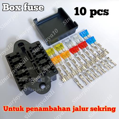Jual box fuse kotak sekring tempat sikring rumah holder isi 10 jalur ...