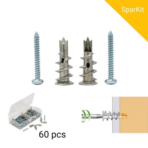 Jual 60pcs fiser viser wall anchor Sparkit sekrup skrup tapping dinding ...
