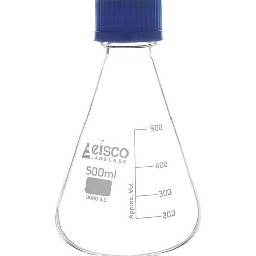 Jual Eisco Erlenmeyer Flask 500Ml Borosilicate Glass With Ptfe Screw ...