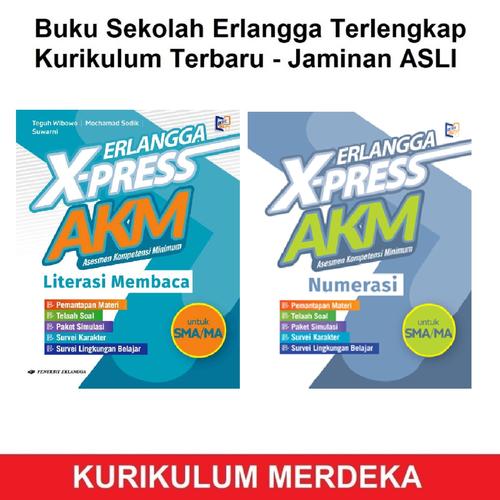 Jual Buku Erlangga Xpress AKM Asesmen Kompetensi Minimum Literasi membaca Numerasi SMA - Lit ...