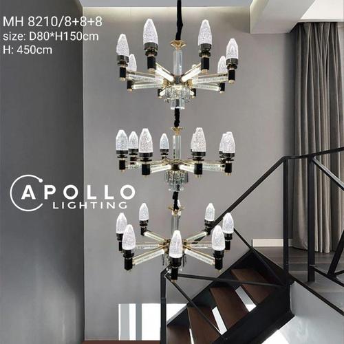 Jual Lampu Hias Gantung Kristal MOdern Void Cabang 8 Tingkat BUild ...