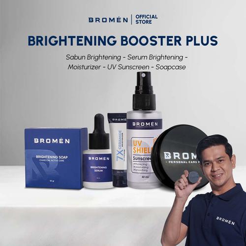 Promo BROMEN Brightening Booster Plus (Soap+Serum+Moist+Uv Shield+Case ...