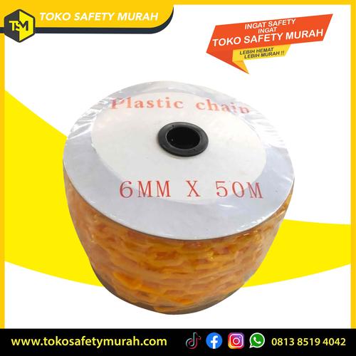 Jual Rantai Plastik PVC TORA 6 mm x 50 meter Pembatas Jalan - Kuning ...