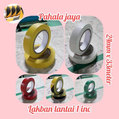 Jual Lakban Lantai warna hijau, kuning, biru, merah, putih, 1 inc 24mm ...