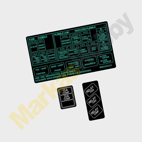 Jual Stiker Mitsubishi Lancer CB Fuse Box Sikring Set - Warning Set ...