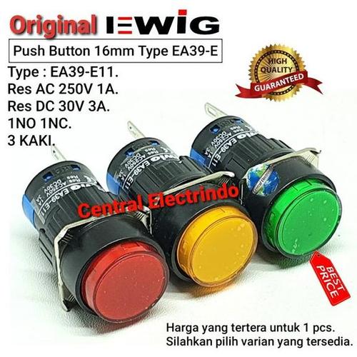 Jual Push Button Return EWIG AC 220V EA39-E11 16mm 3 Kaki 1NO 1NC ...
