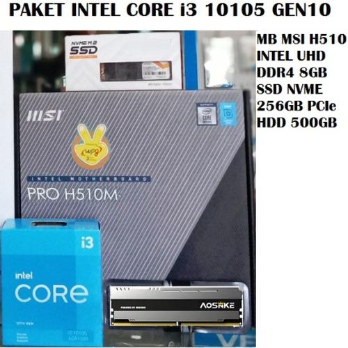 Jual Paket Intel GEN10 Core i3 10105 MB MSI H510M SSD RAM DDR4 - Kota ...