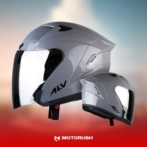 Jual HELM ALV ULTRON SOLID GREY STONE HELM HALF FACE - VISOR SILVER, M ...