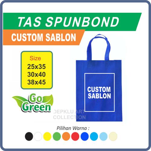 Jual Tas Goodie Bag - Custom Sablon / Tas Spunbond Sablon Eco - 25x35 ...