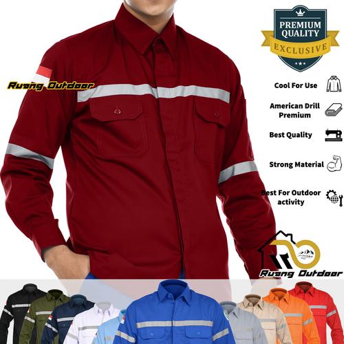 Jual Baju Kemeja Wearpack Safety K3 Pria Lengan Panjang Seragam Atasan ...