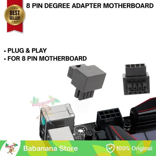 Jual CPU 8Pin Female to Male Power Connector Adapter 8 Pin 90 Degree ...