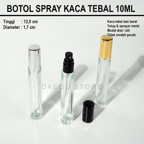 Jual Botol Spray 10ml Kaca Tebal Berat - Refillable Tutup Alumunium ...