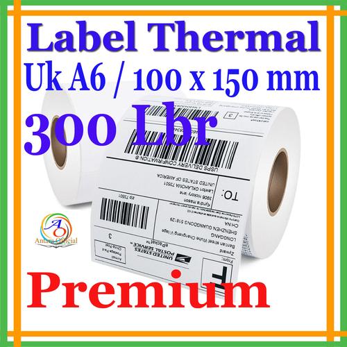 Jual Label Thermal 300 Pcs Sticker A6 100x150 mm Kertas Stiker Printer Resi Barcode - Kota Medan ...