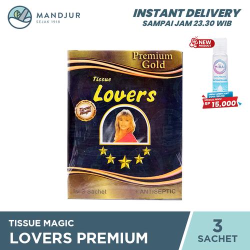 Jual Tissue Lovers Premium Gold Isi 3 Sachet - Tisu Magic Antiseptik ...
