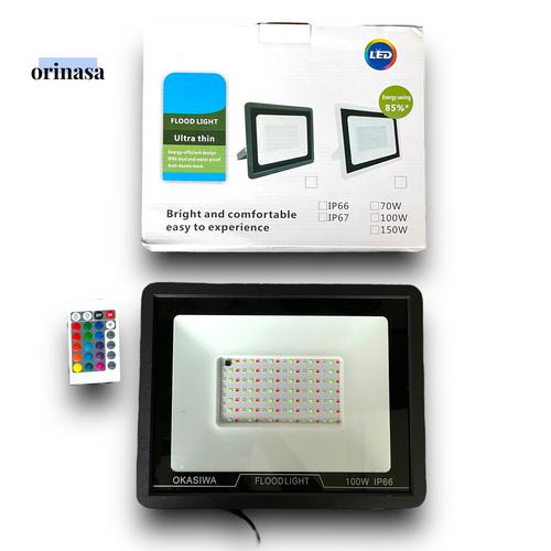 Jual Lampu Flood Light LED Sorot RGB 100W IP66 Okasiwa + Remote - Kota ...