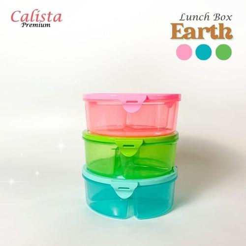 Jual Lunch Box Calista Earth Plastik BPA Free 3 Sekat Bentuk Bulat ...