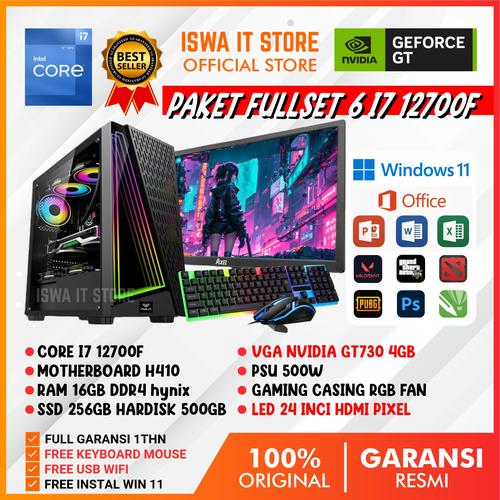 Jual PC GAMING i5 i7 WITH LED 24 INCI RAM 16GB SSD 256GB VGA 4GB NVIDIA ...