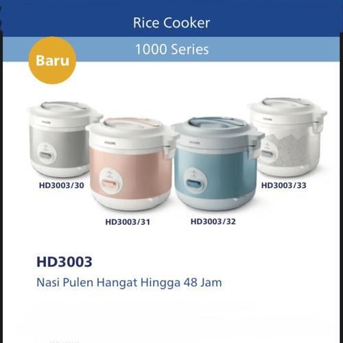 Promo PHILIPS RICE COOKER 1.8L HD3003 400W - Penanak Nasi HD 3003 400 ...