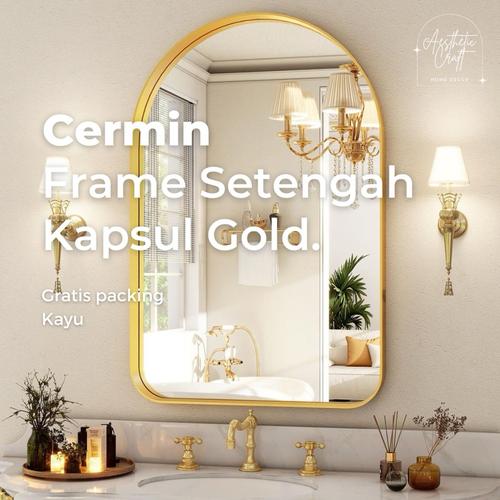 Promo Cermin Setengah Oval Frame Cermin Setengah Oval Frame Gold Cermin ...