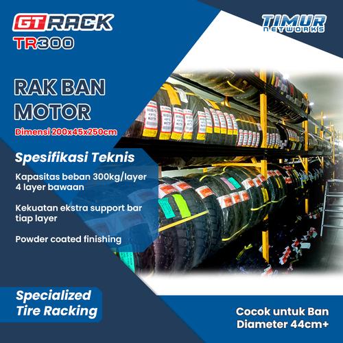 Jual RAK BESI BAN MOTOR GT-RACK TR300 TIRE RACK 4 SUSUN TINGGI 2.5 ...