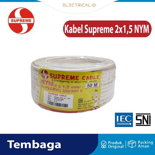 Jual Kabel listrik Supreme 2x1.5 2x1,5 NYM isi 2 kawat Tembaga - 5Mtr - Kota Tangerang ...