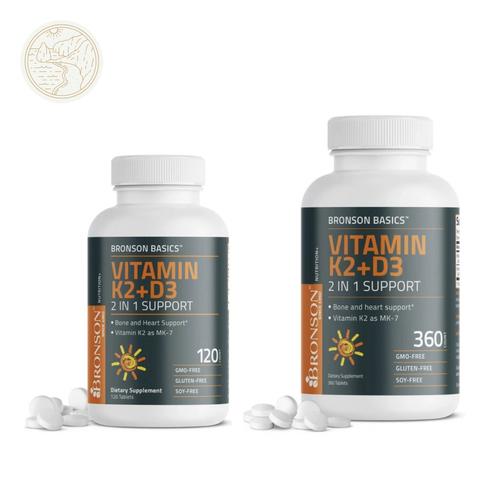 Jual BRONSON BASICS Vitamin D3 5000IU K2 90mcg isi 120 360 tablet count ...