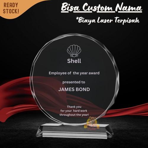 Jual P85-S Plakat Bulat 15cm kristal Trophy Crystal kaca Piala ...